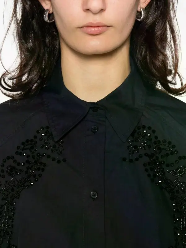 Sandro Embroidered Floral Shirt