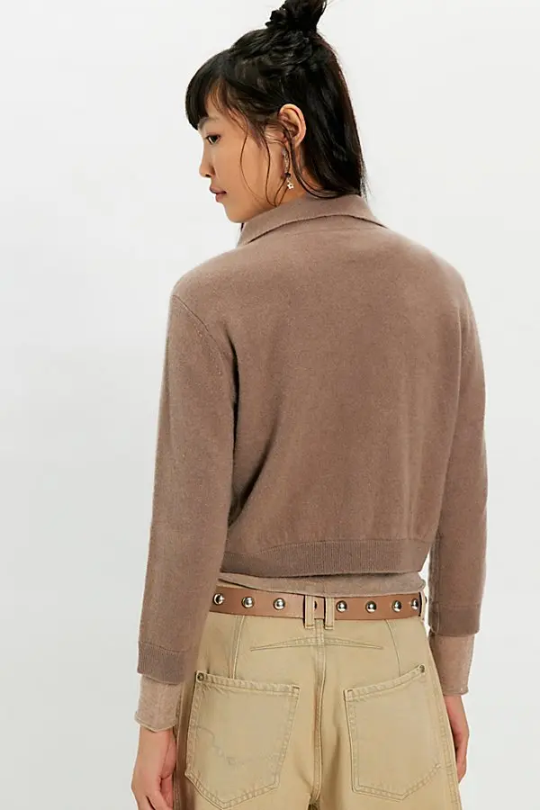 Free People Starlet Cashmere Cardigan - Light Brown