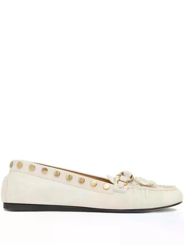 Isabel Marant Étoile Faxel Studded Leather Loafers - Neutrals