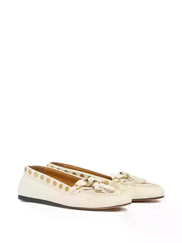 Isabel Marant Étoile Faxel Studded Leather Loafers - Neutrals