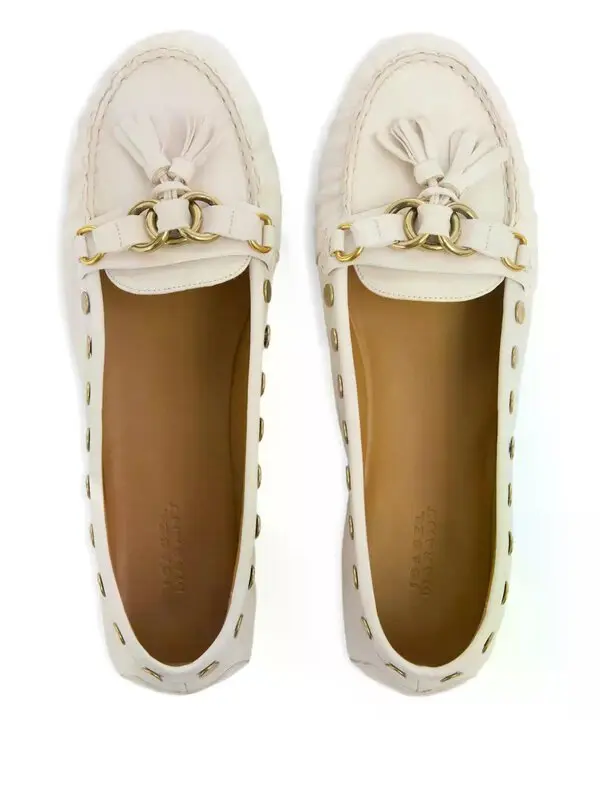 Isabel Marant Étoile Faxel Studded Leather Loafers - Neutrals
