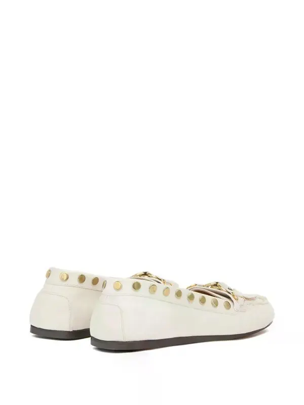 Isabel Marant Étoile Faxel Studded Leather Loafers - Neutrals