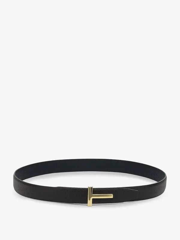TOM FORD Reversible Hammered Leather Belt - Brown