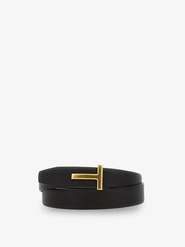 TOM FORD Reversible Hammered Leather Belt