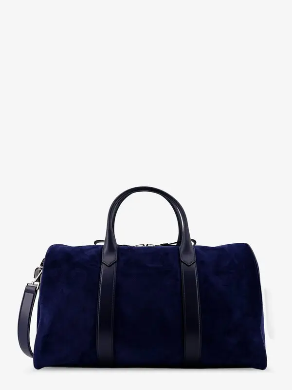TOM FORD Suede Travel Bag With Logo - Blue