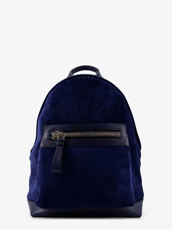 TOM FORD Suede Backpack With Zip - Blue