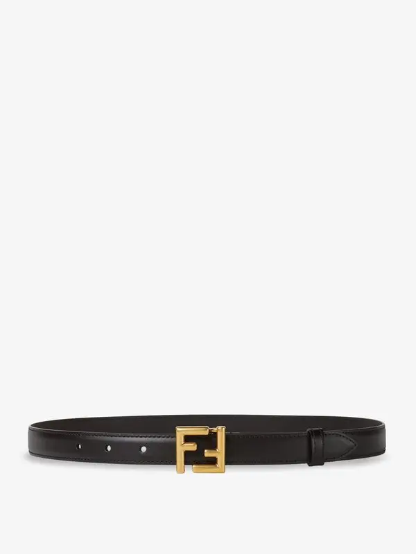 Fendi Ff Leather Belt - Black