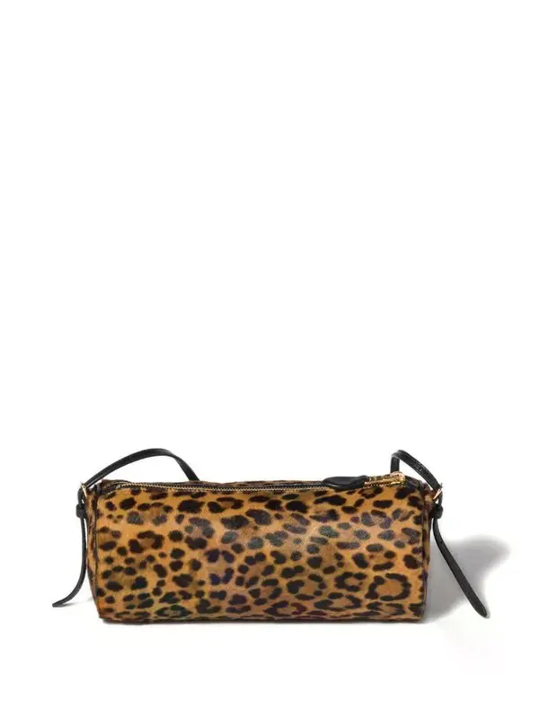 Miu Miu Animal-print Shoulder Bag - Brown