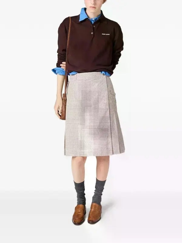 Miu Miu Wool Knit Polo Shirt - Brown