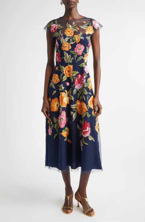Carolina Herrera Sequin Embroidered Tulle Gown