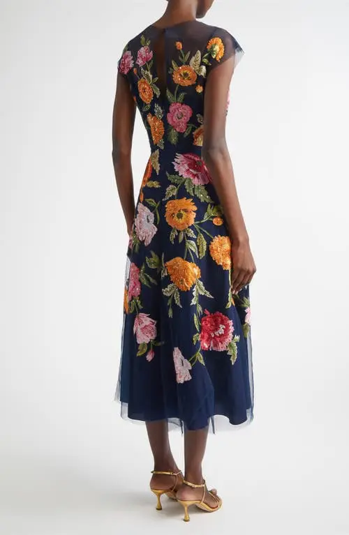Carolina Herrera Sequin Embroidered Tulle Gown