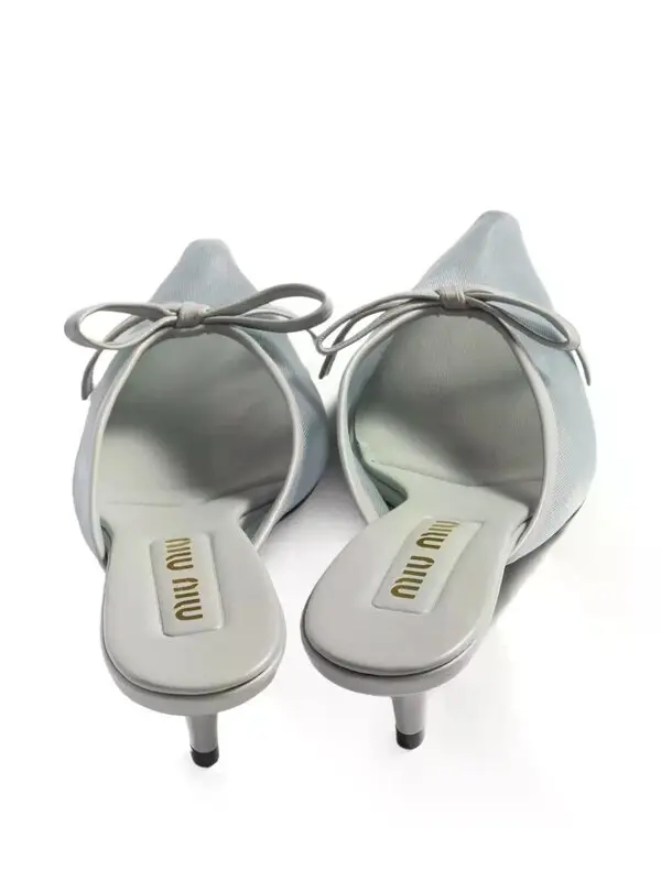 Miu Miu Mesh Kitten Heel Mules - Grey