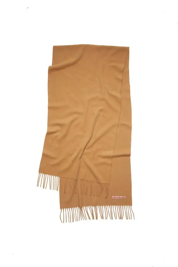 Acne Studios Cashmere Fringe Scarf - Light Brown
