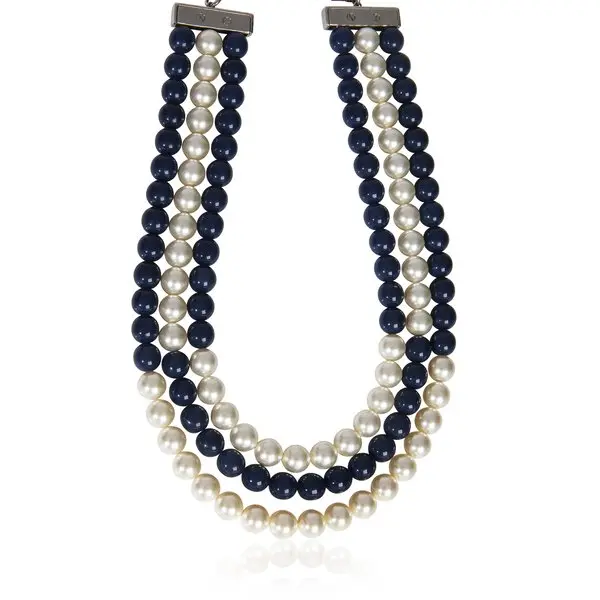 Chanel 2015 Triple Strand Chain Necklace - Palladium_plated