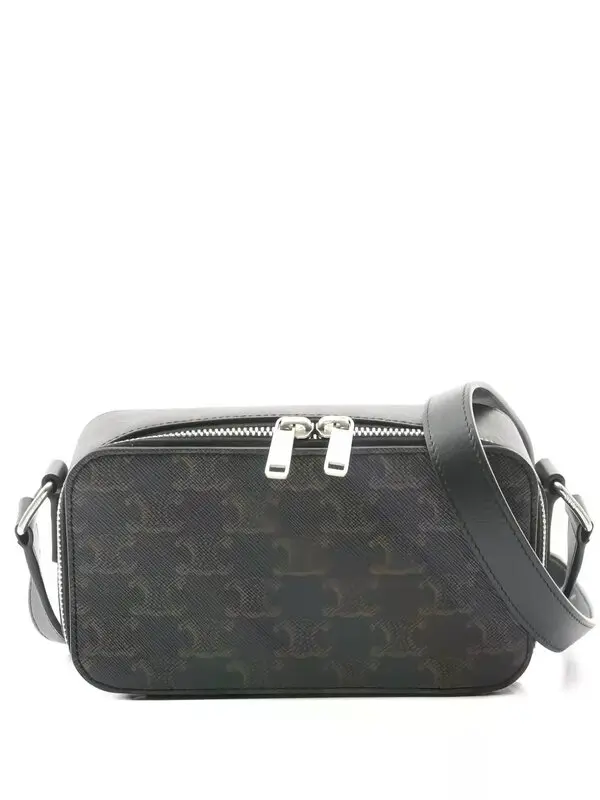 Celine 2010s Triomphe Shoulder Bag - Black