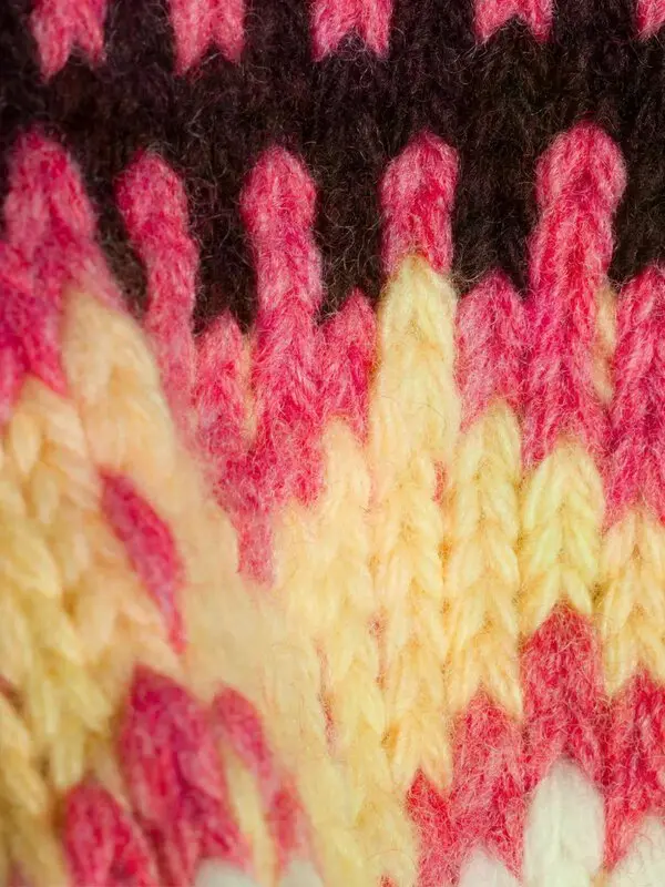 Miu Miu Jacquard Knit Beanie Hat - Pink