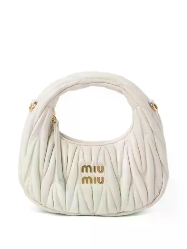 Miu Miu Wander Matelassé Leather Mini Bag - White