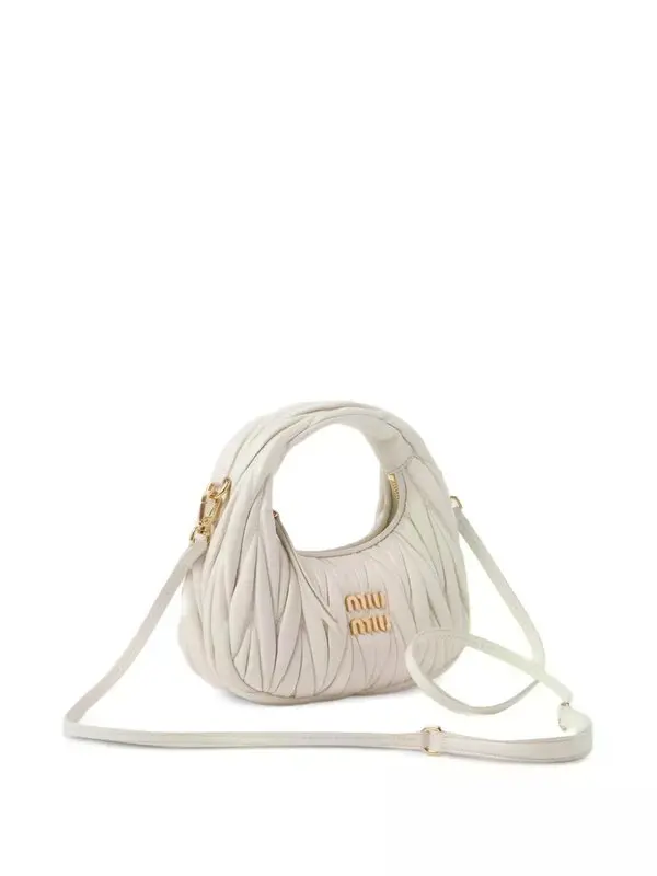 Miu Miu Wander Matelassé Leather Mini Bag - White