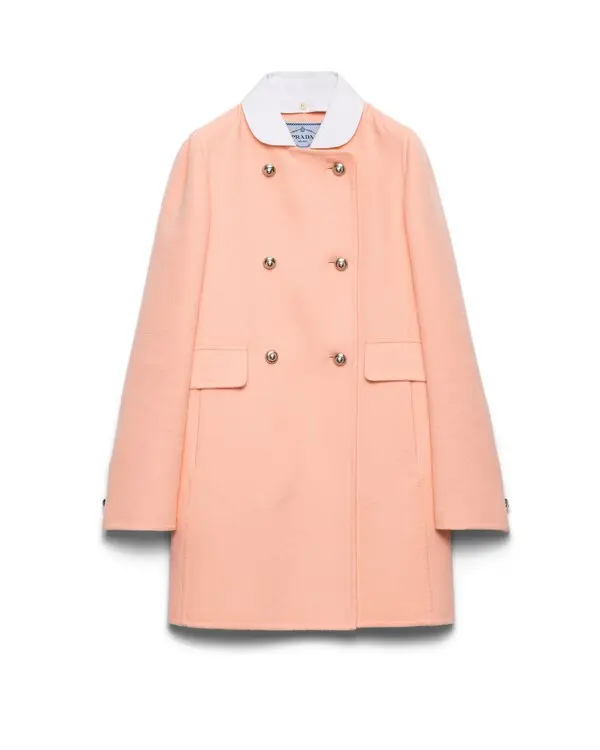 Prada Lightweight Cashmere Pea Coat - Orange