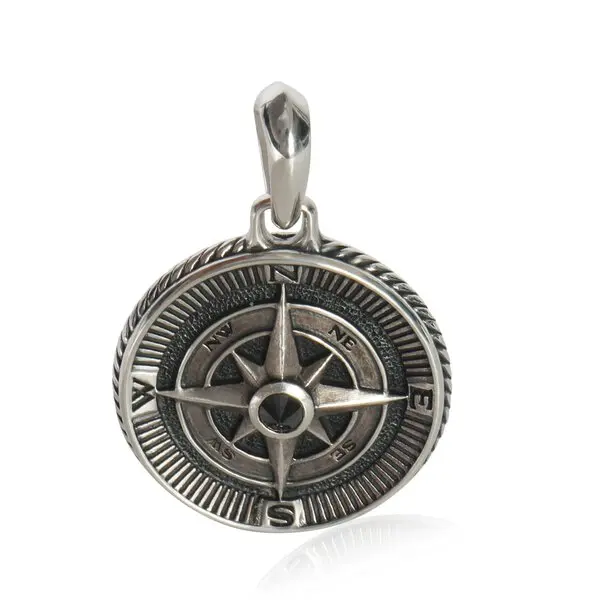 David Yurman Sterling Silver Maritime Compass Amulet Pendant - Sterling_silver