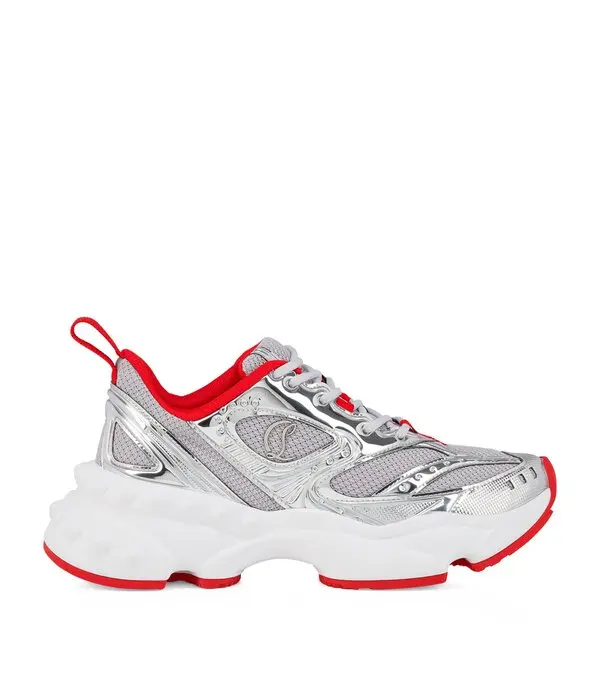 CHRISTIAN LOUBOUTIN So Flo Mesh Runner Sneakers - Silver
