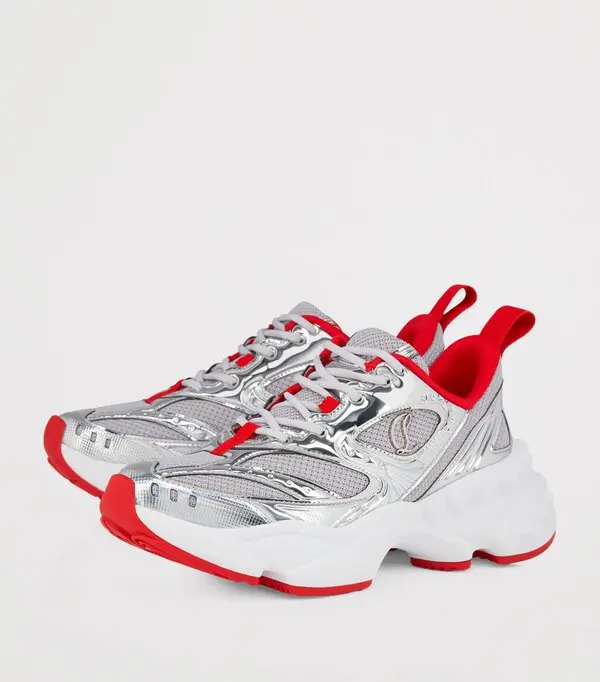 CHRISTIAN LOUBOUTIN So Flo Mesh Runner Sneakers - Silver
