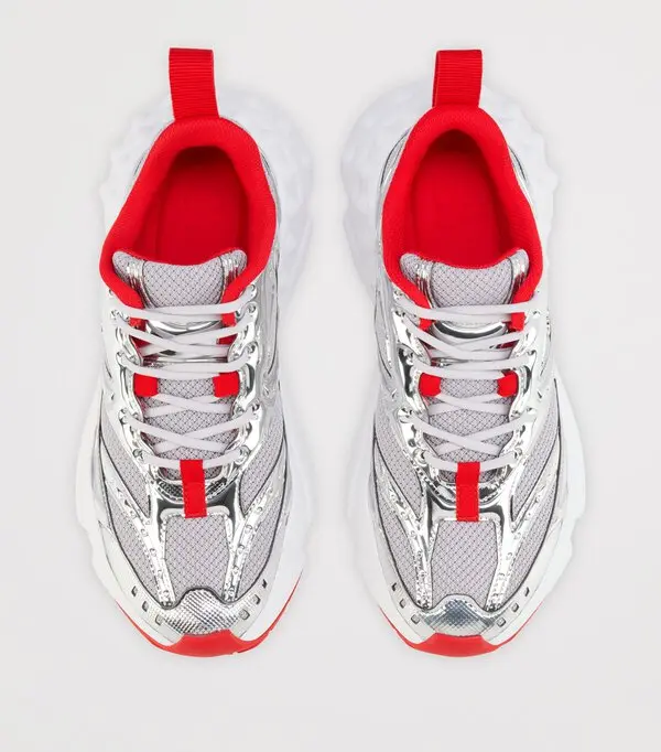 CHRISTIAN LOUBOUTIN So Flo Mesh Runner Sneakers - Silver
