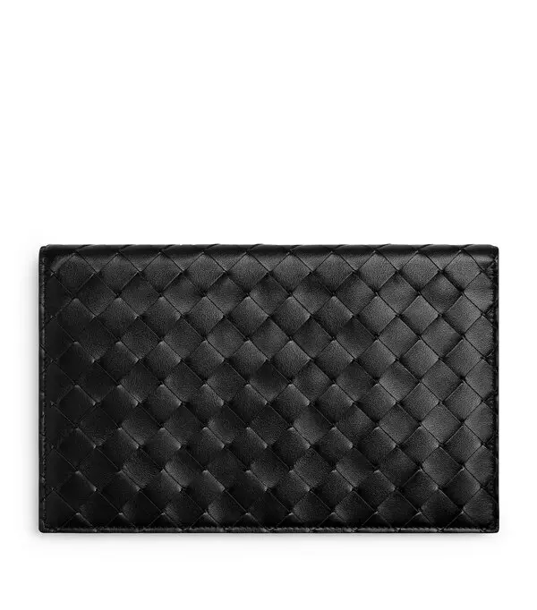 Bottega Veneta Leather Intrecciato Travel Organizer - Grey