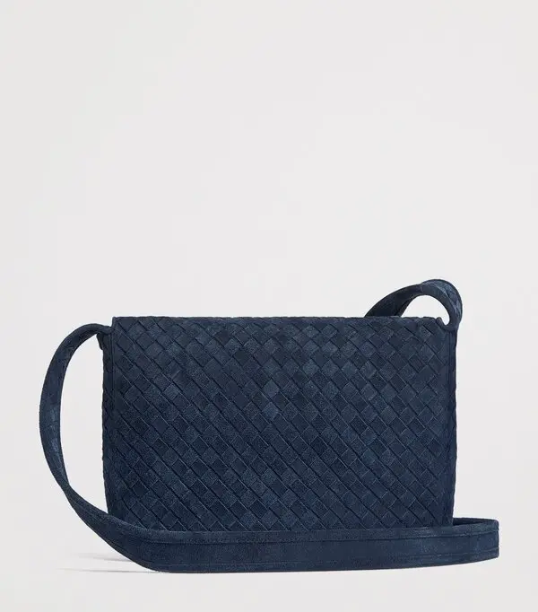 Bottega Veneta Suede Veneto Messenger Bag - Blue