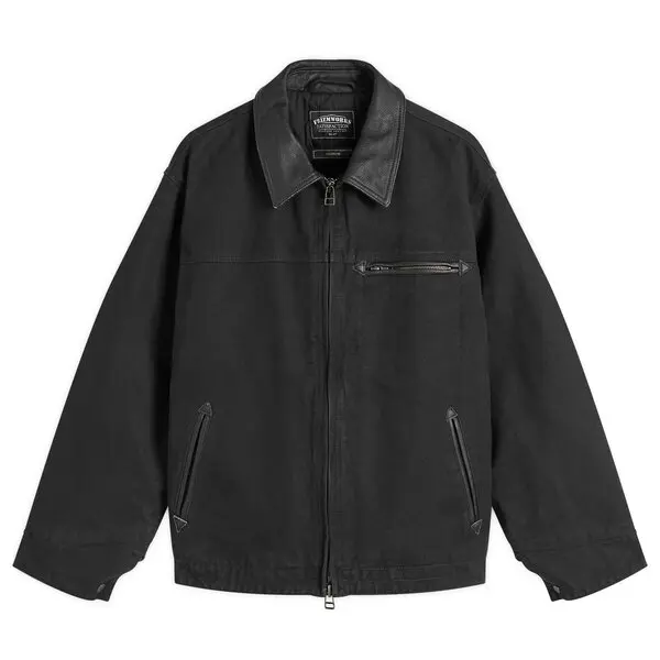 FRIZMWORKS Heavy Canvas Destroyed Work Jacket - Black