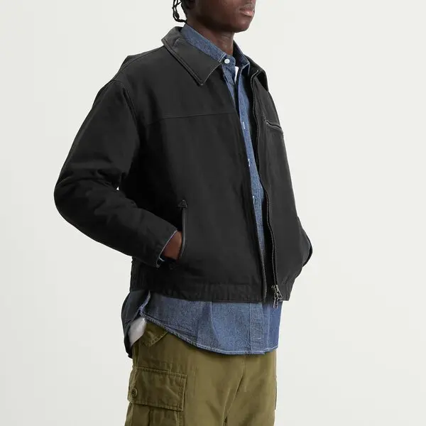 FRIZMWORKS Heavy Canvas Destroyed Work Jacket - Black