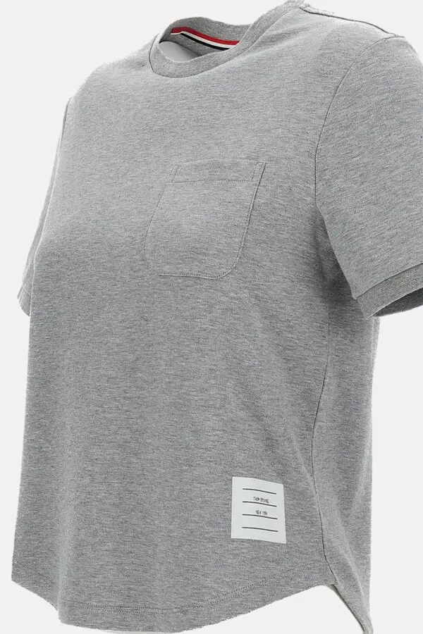 Thom Browne Cotton Milano T-shirt With Pocket - Grey
