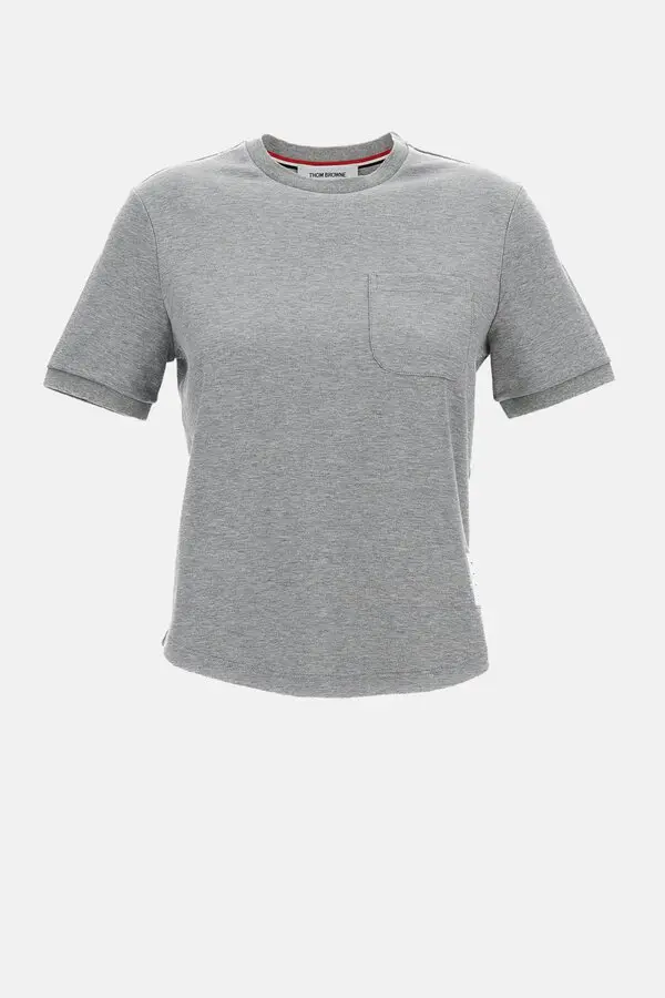 Thom Browne Cotton Milano T-shirt With Pocket - Grey