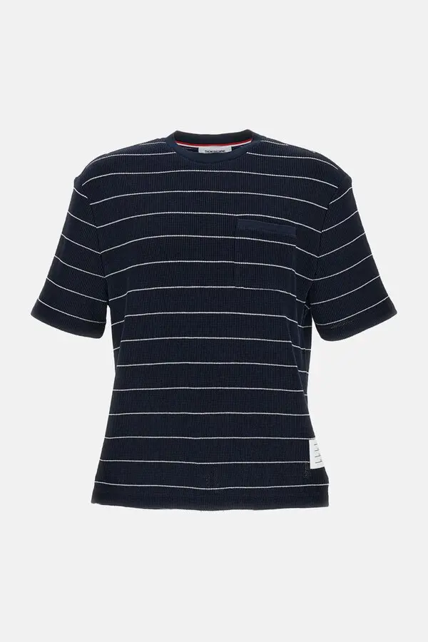 Thom Browne Striped Crew Neck T-shirt - Blue