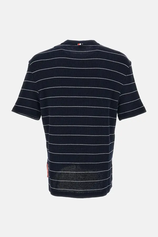 Thom Browne Striped Crew Neck T-shirt - Blue
