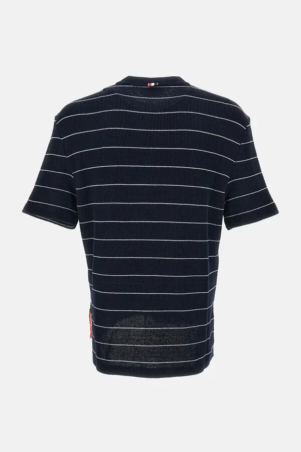 Thom Browne Striped Crew Neck T-shirt - Blue