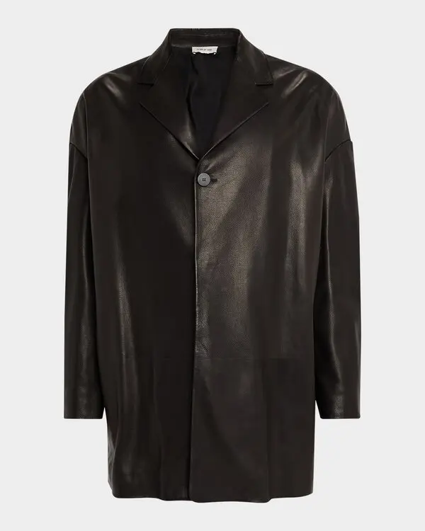 Fear Of God Oversized Single-breasted Leather Blazer - Black