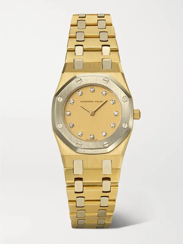 STEPHANIE WINDSOR Audemars Piguet Vintage 1980s Royal Oak 26mm 18-karat And Diamond Watch - Gold