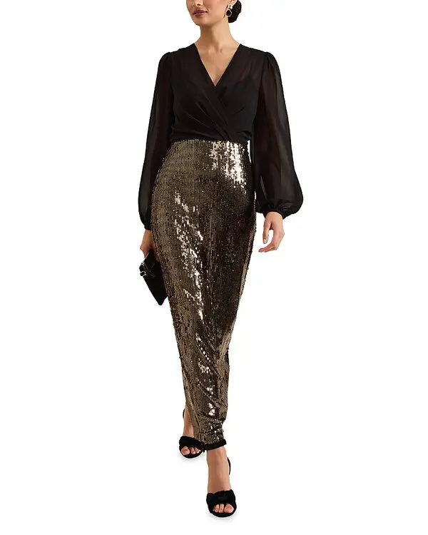 PHASE EIGHT Sequin Embellished Maxi Dress