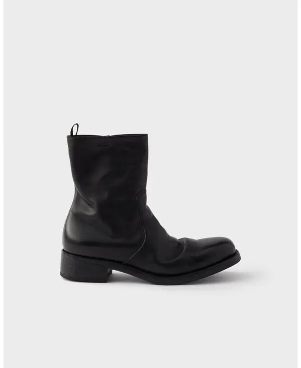 Prada Leather Zip-up Boots - Black