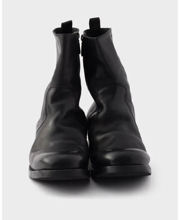 Prada Leather Zip-up Boots - Black