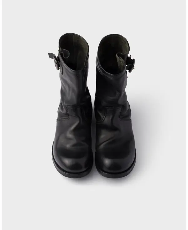 Prada Leather Mid-calf Boots - Black