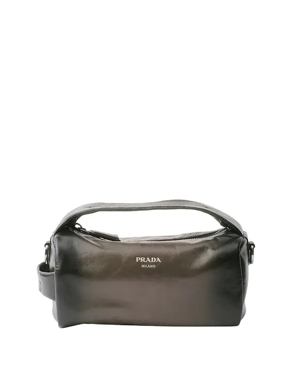 Prada Antiqued Leather Shoulder Bag - Green
