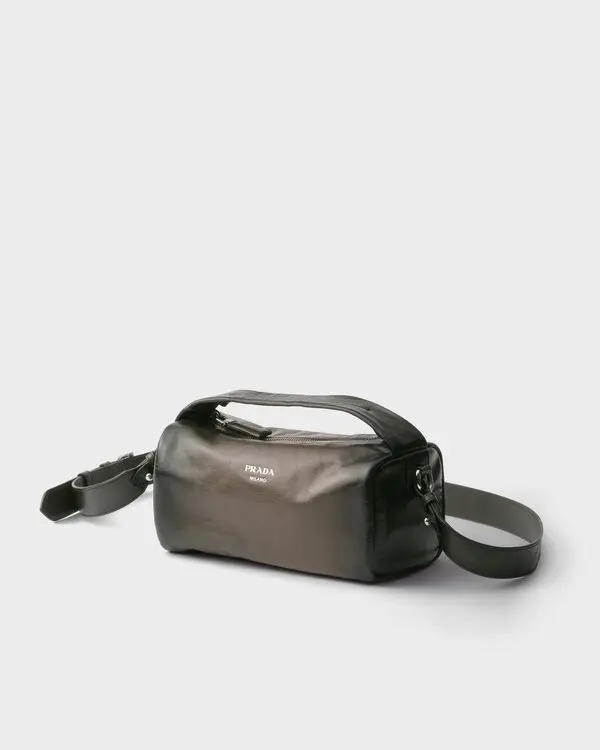 Prada Antiqued Leather Shoulder Bag - Green