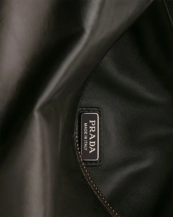Prada Antiqued Leather Shoulder Bag - Green