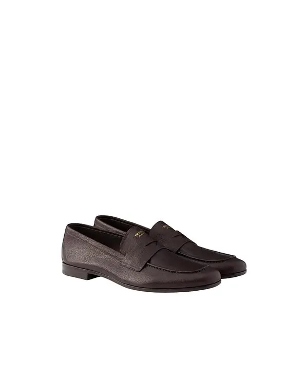 Prada Leather Loafers - Brown