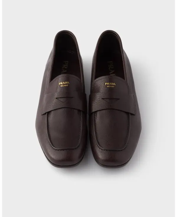 Prada Leather Loafers - Brown