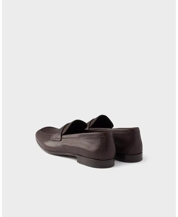 Prada Leather Loafers - Brown