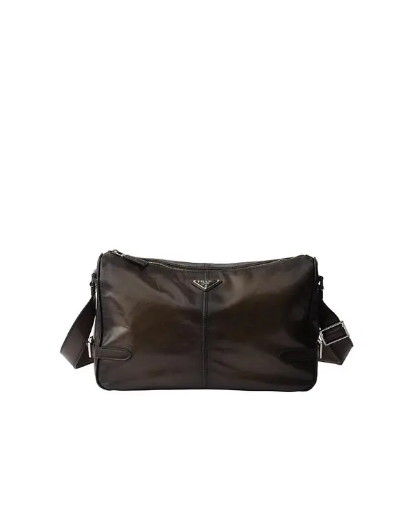 Prada Antiqued Leather Shoulder Bag - Green