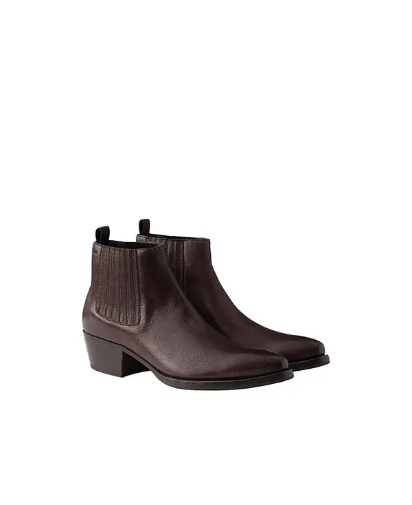 Prada Leather Chelsea Boots